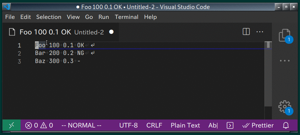VSCode TSV SQL Insert EXCEEDSYSTEM
